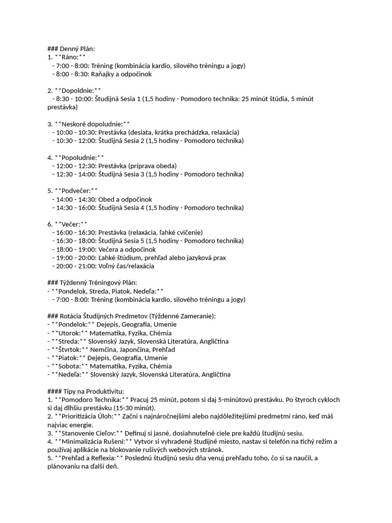 Summer Plan | PDF