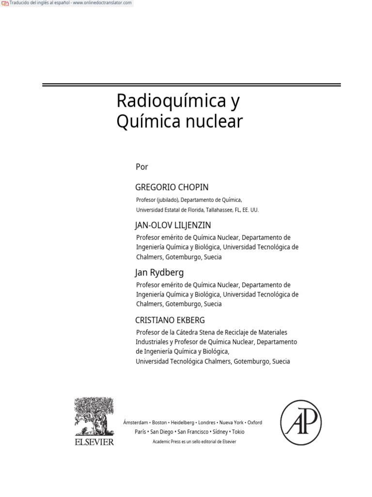 Radioquímica y Química Nuclear: Fundamentos | PDF | Desintegración ...
