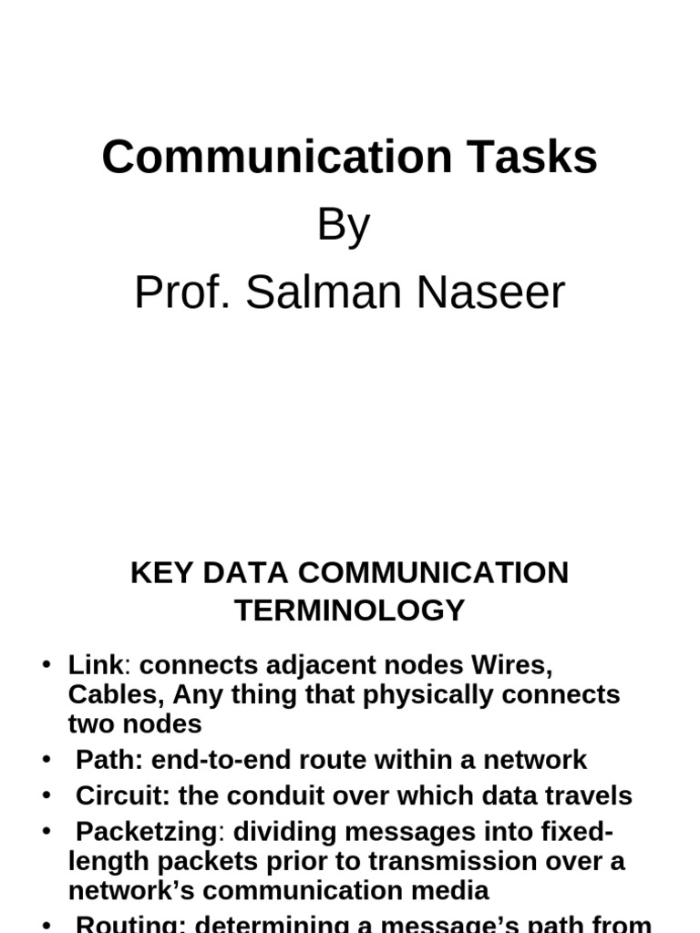 Communication Tasks | PDF | Telecommunications | Computer Network