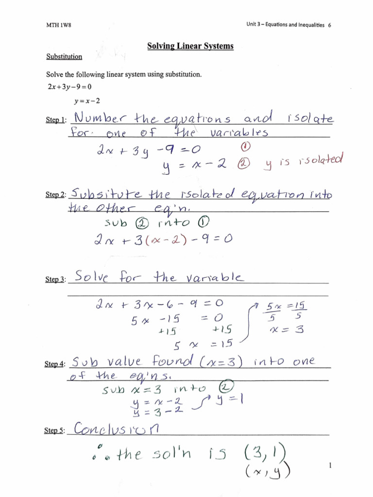 6 Solving Linear Systems Solutions | PDF
