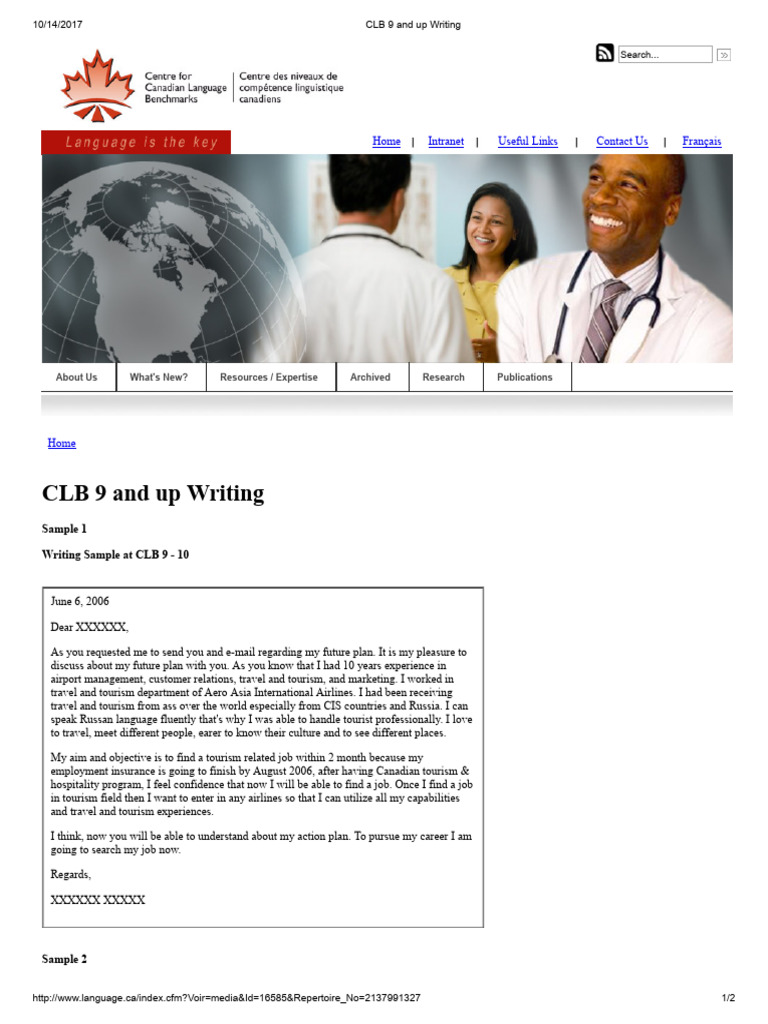 CLB 9 and up Writing | PDF