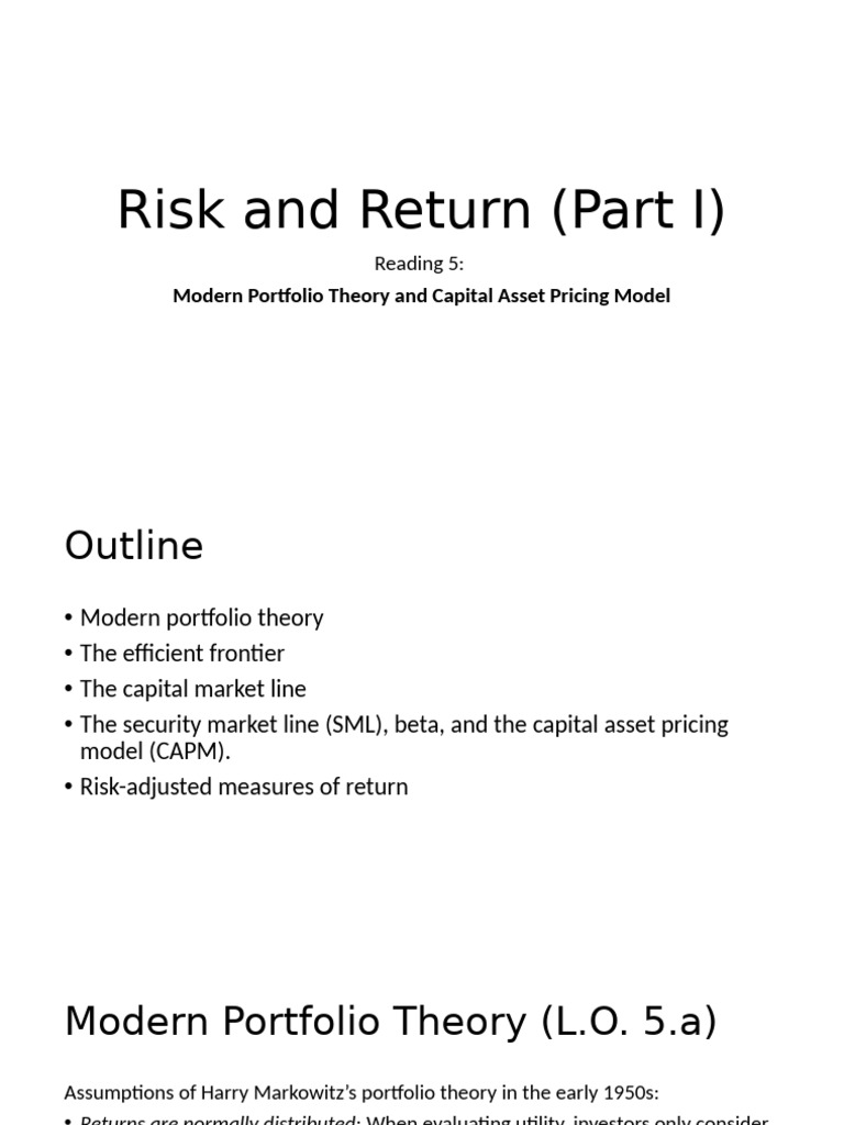 2. Risk and Return | PDF | Modern Portfolio Theory | Capital Asset Pricing Model