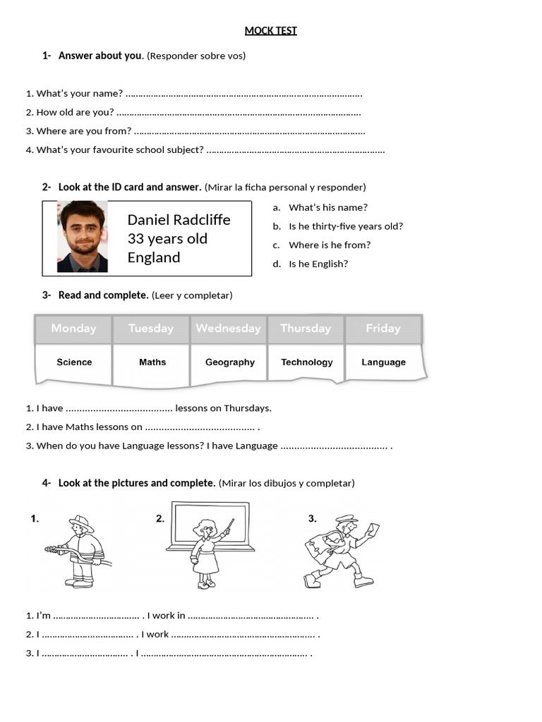 Mock Test 1 | PDF | Language Arts & Discipline | Foreign Language Studies