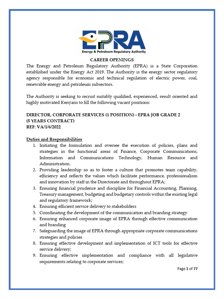 Web Version Vacancy Announcement Final | PDF | Audit | Internal Audit