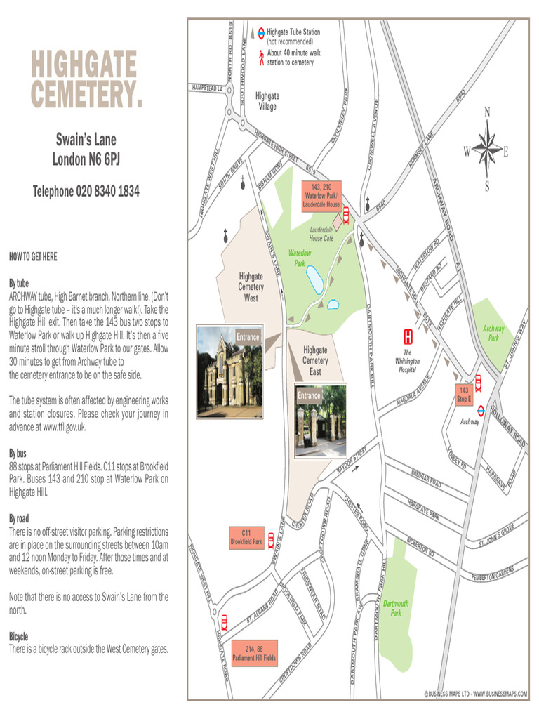 Highgate Cemetery Location Map | PDF