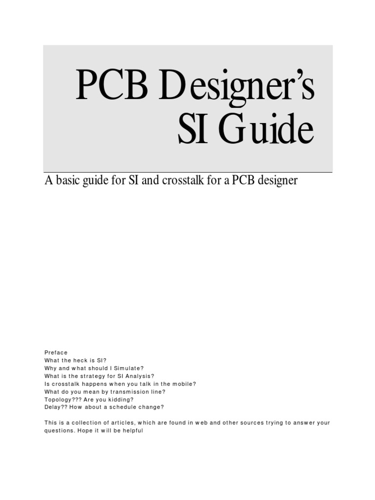PCB Designer's SI Guide | PDF | Transmission Line | Inductor
