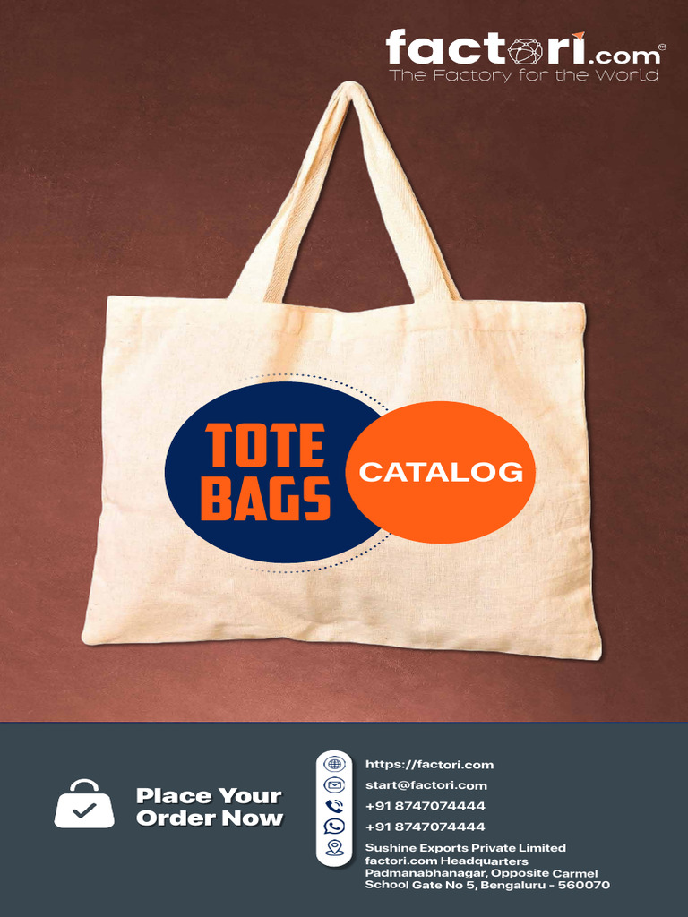 Tote Bags Catalogue Overview | PDF | Textiles | Procurement