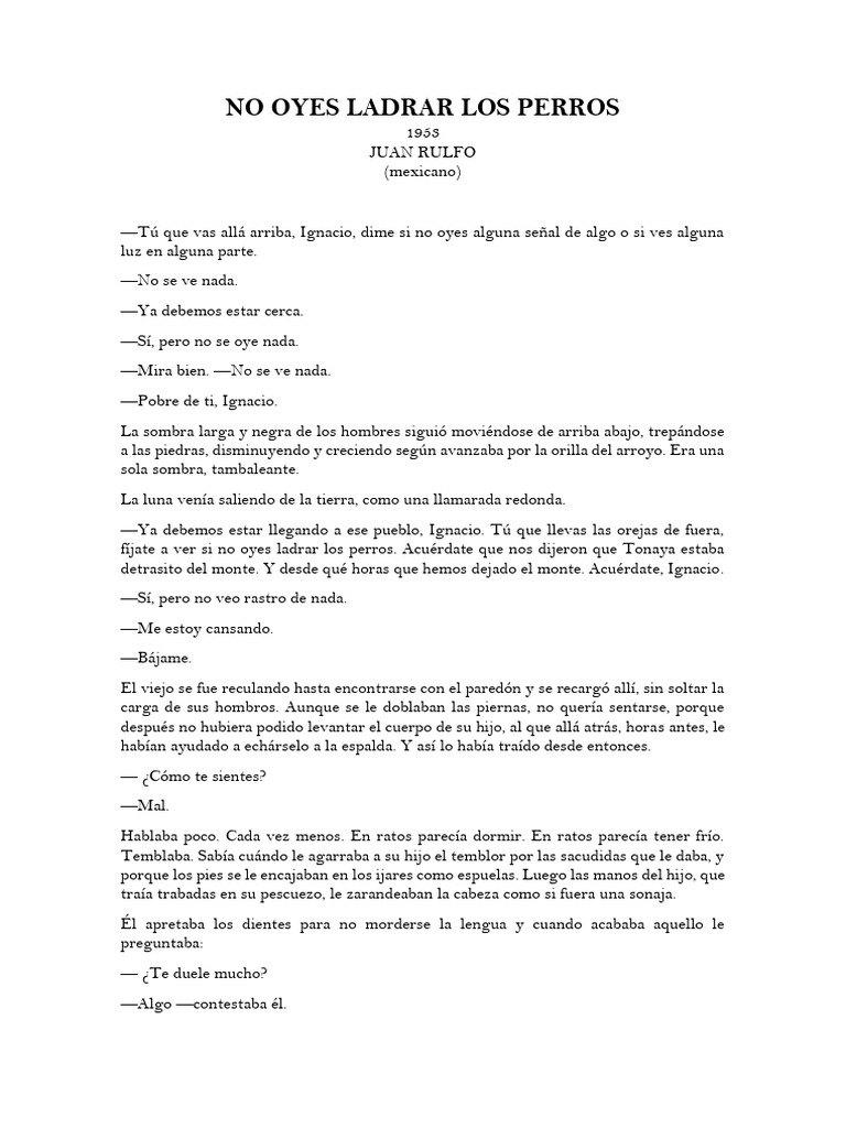 No Oyes Ladrar los Perros: Análisis | PDF | Religión y espiritualidad ...