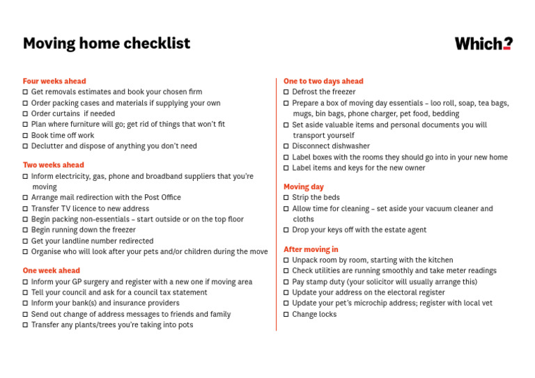 GM Moving Checklist v1 1 | PDF