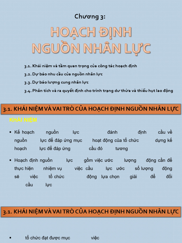 CHAP 3 - HOẠCH ĐỊNH NNL | PDF