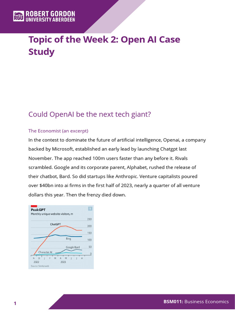 Class Activity Topic of the Week 2- Open AI | PDF | Economics | Economies