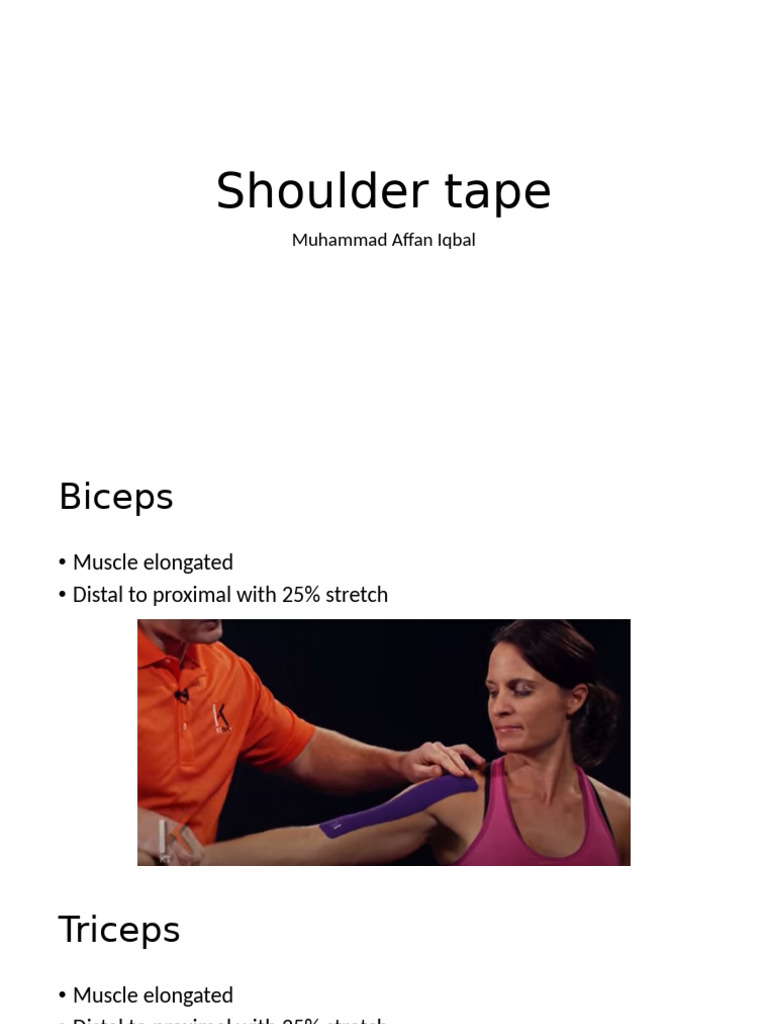 Shoulder Taping Techniques Guide | PDF | Wellness | Science & Mathematics