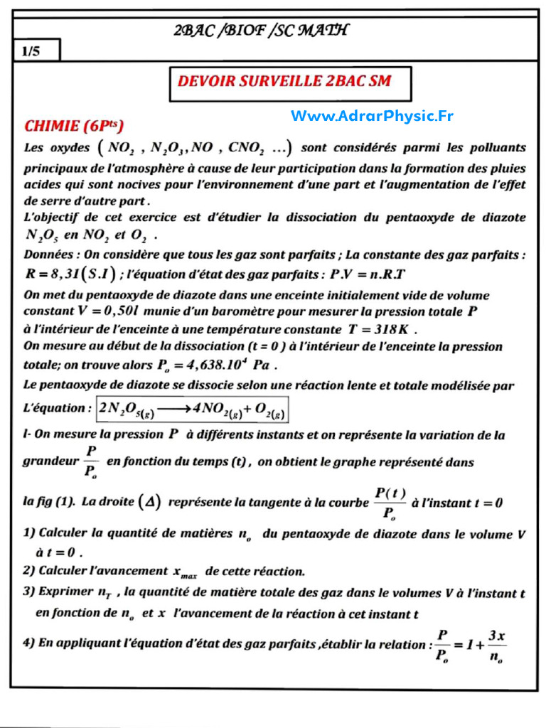 Devoir - 1 $ 19 S1 SM 2BAC | PDF