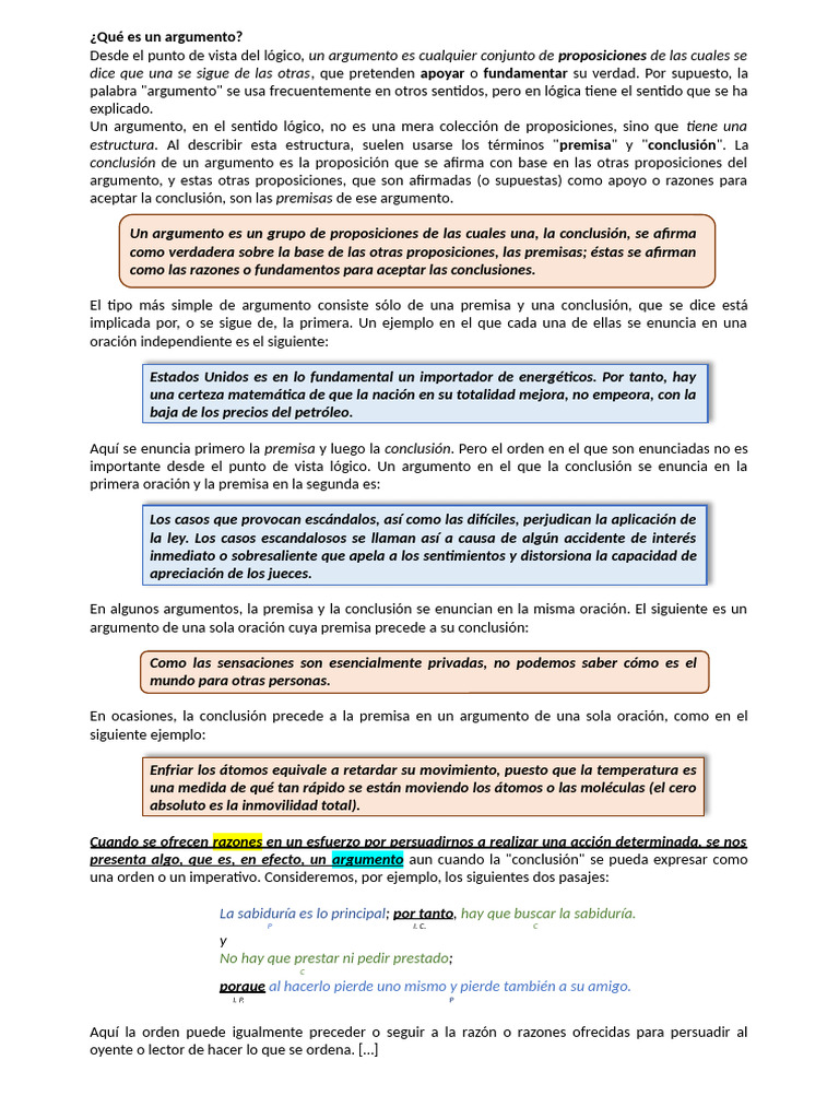 02) Qué es un argumento-Copy | PDF | Argumento | Lógica