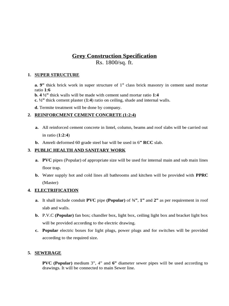 Grey Structure Specifications 1 | PDF | Technology & Engineering