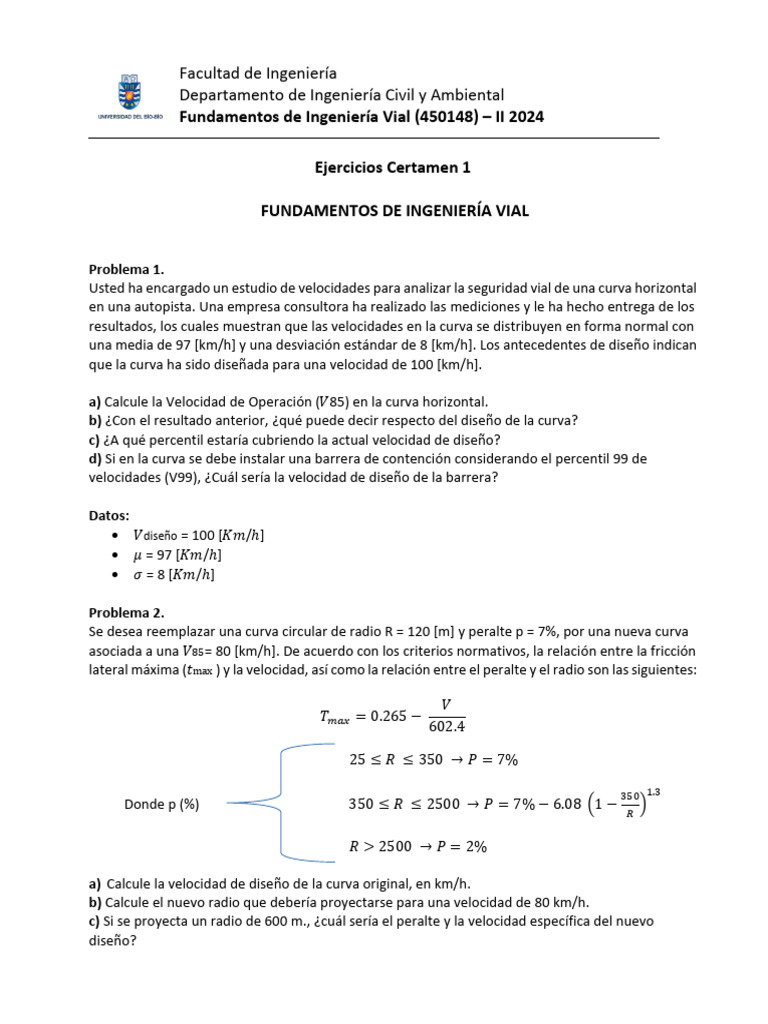 Guía de Ejercicios Certamen 1 VB | PDF | Fricción