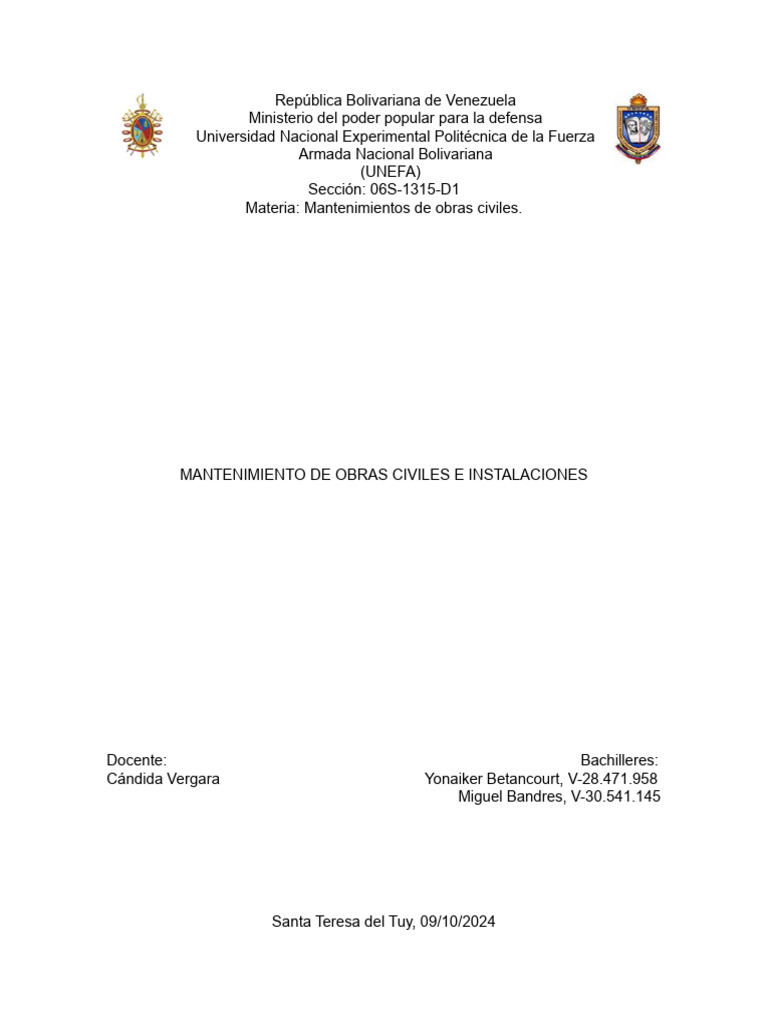 Manteniemiento de Obras Civiles | PDF | Infraestructura | Sustentabilidad