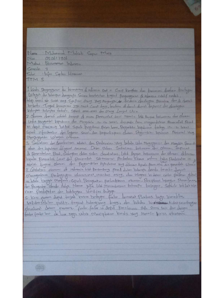 TTM 3 Perekonomian Indonesia | PDF