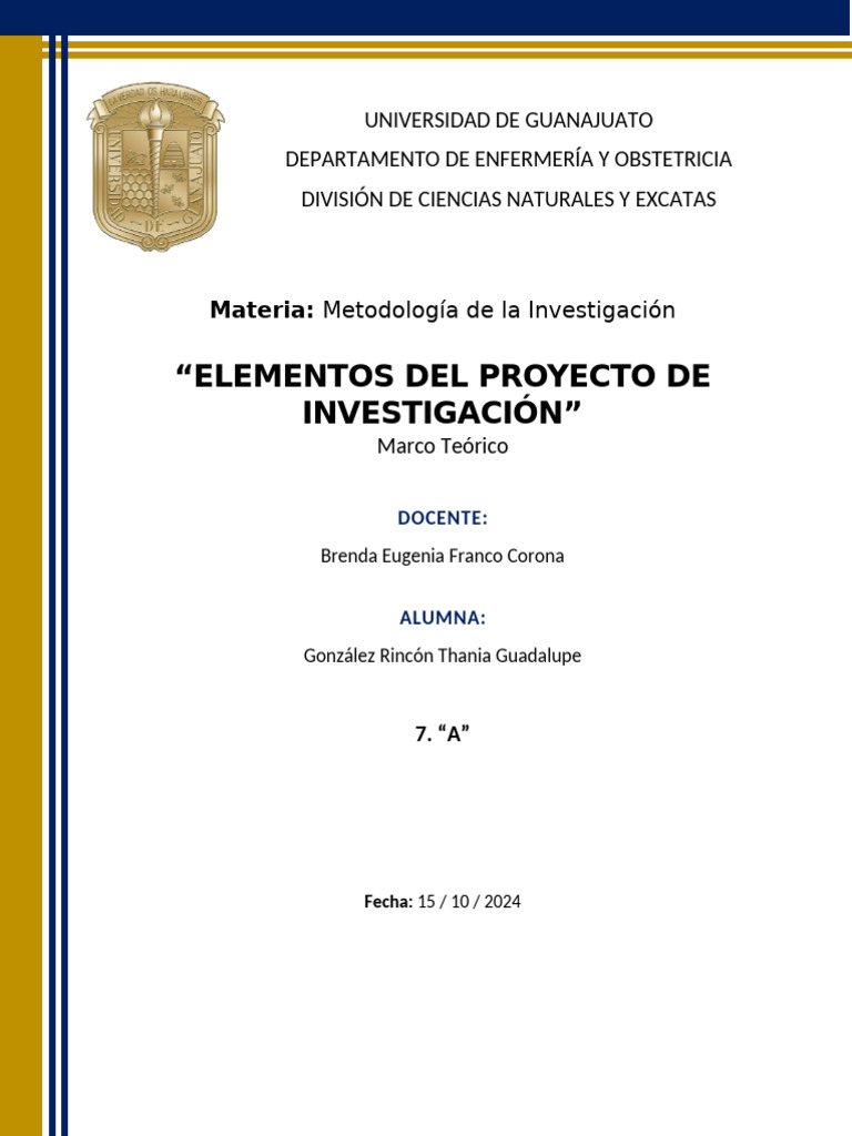 Elementos Del Proyecto de Investigación | PDF