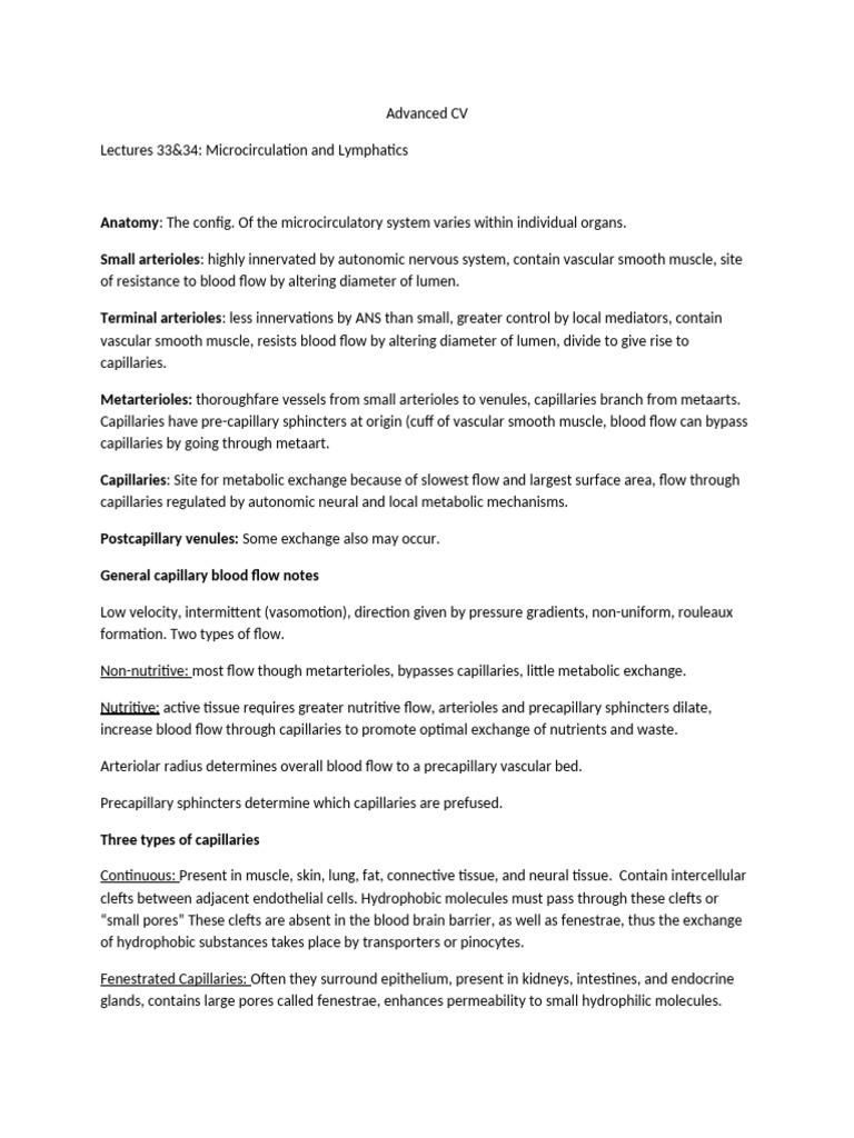Advanced CV | PDF | Vasodilation | Blood Vessel