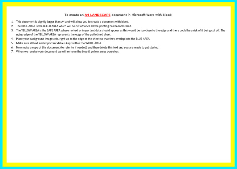 A4 Landscape Document Setup Guide | PDF