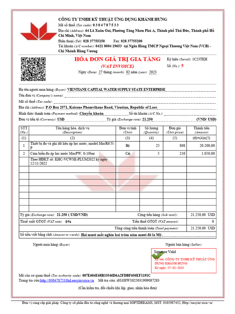 Hoadon 0304787533 1C23TKH 5 | PDF