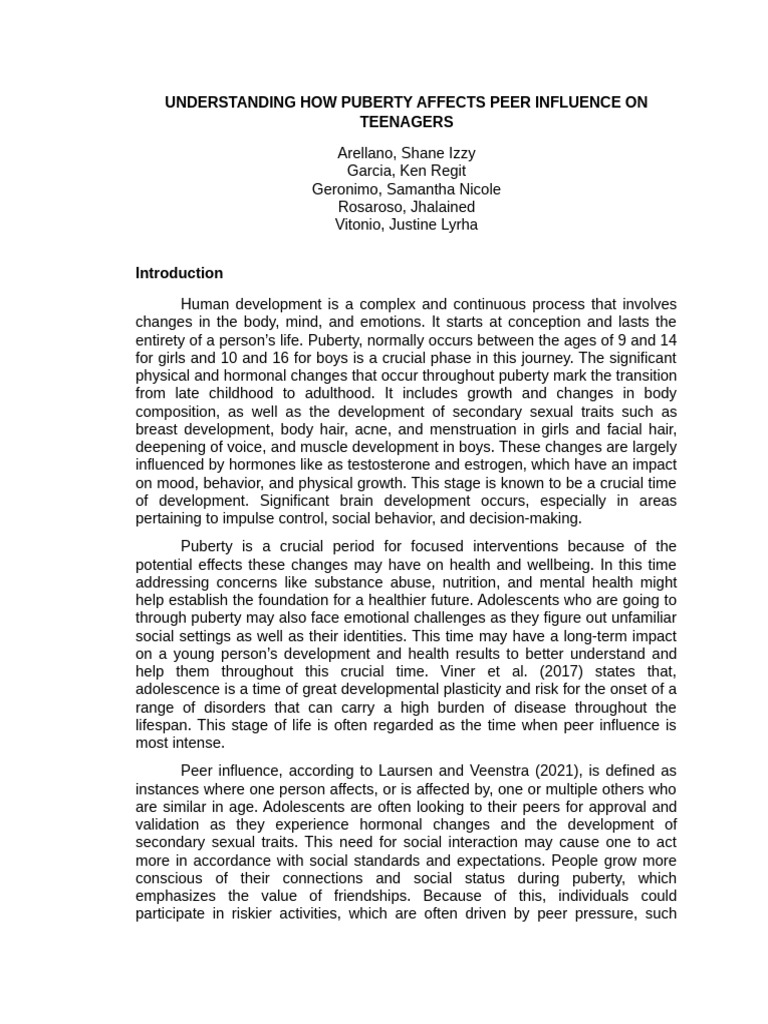 DP-RESEARCH | PDF | Adolescence | Puberty