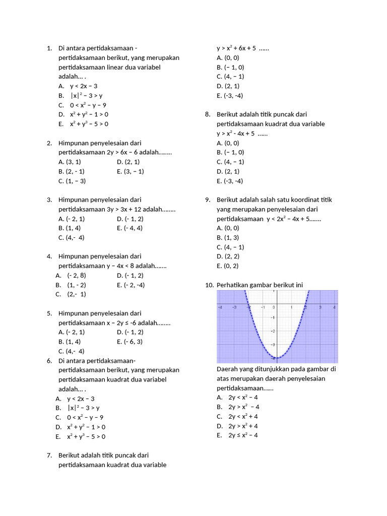 Soal Ujian MTK X Genap 2024 | PDF