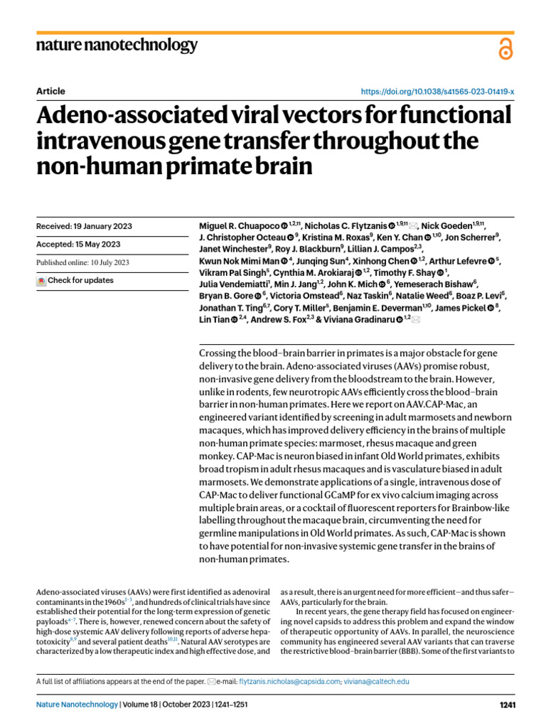 Adeno-Associated Viral Vectors For Functional Intravenous Gene Transfer ...