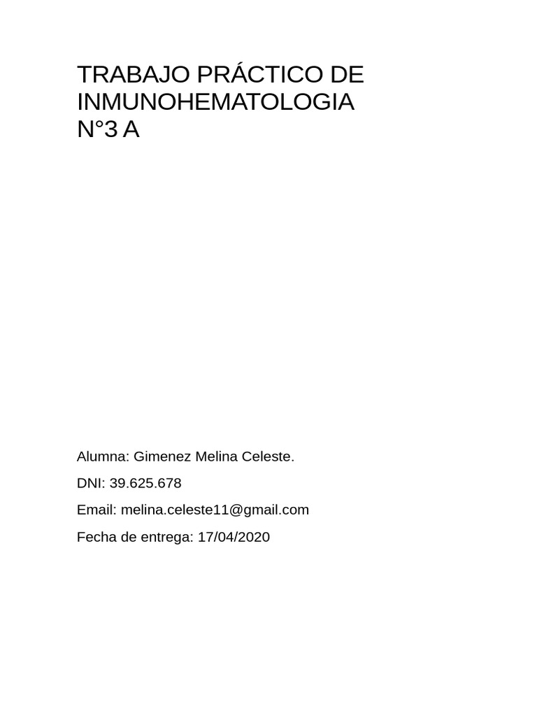 TP 3A IH - Gimenez Melina | PDF | Genotipo | Genética