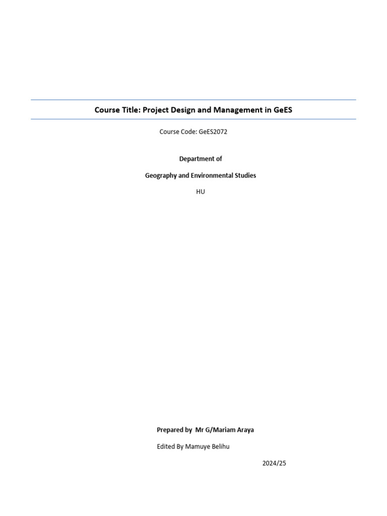 Project Design and Management Overview | PDF | Project Management | Needs Assessment