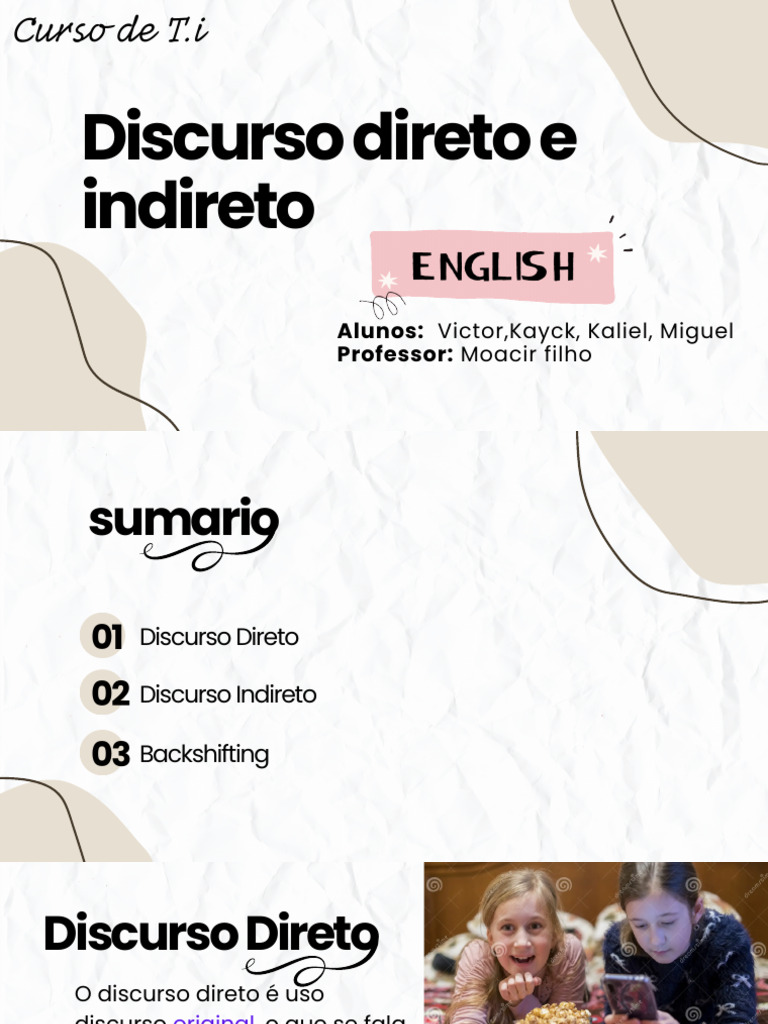 Discurso Direto e Indireto Explicado | PDF