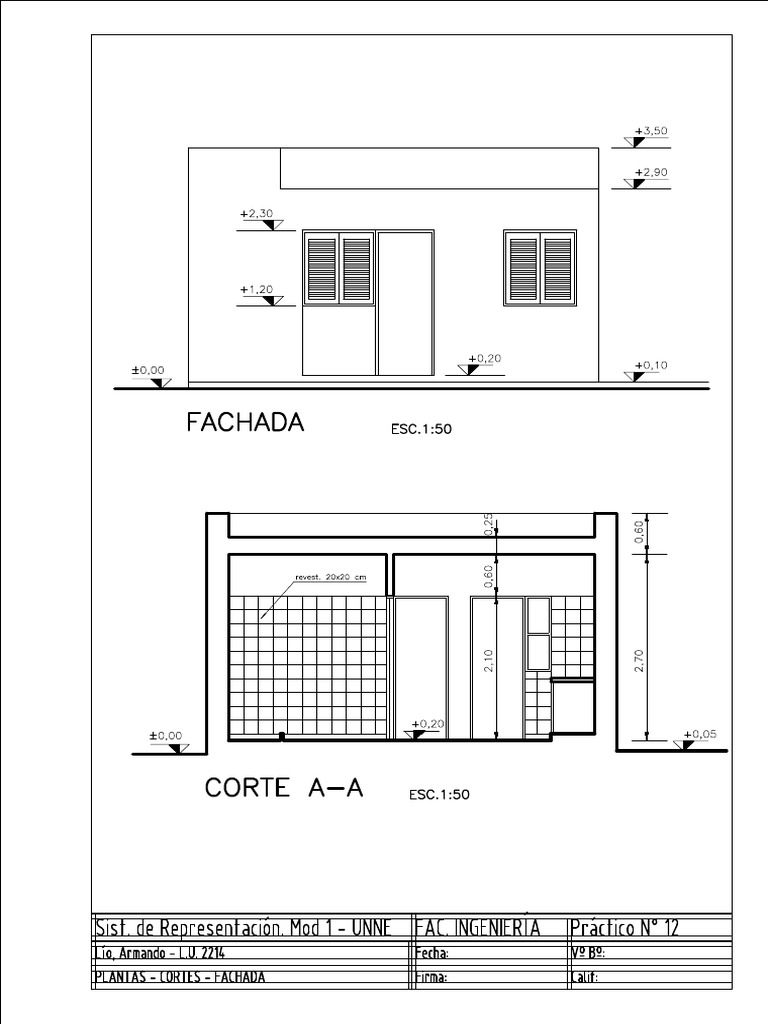 TPN°12-CORTE Y FACHADA | PDF