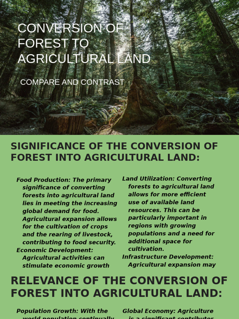 Conversion of Forest To Agricultural Land | PDF | Agriculture | Surface ...