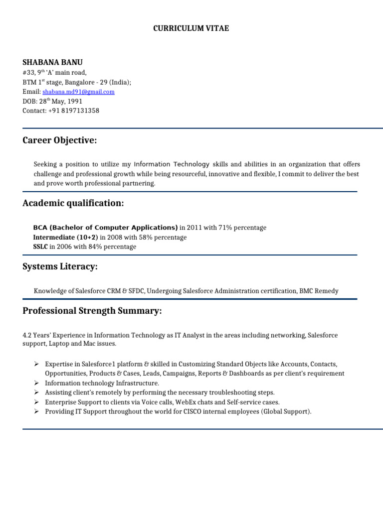 Shabana Banu's IT Career Overview | PDF | Virtual Private Network | Computer Network