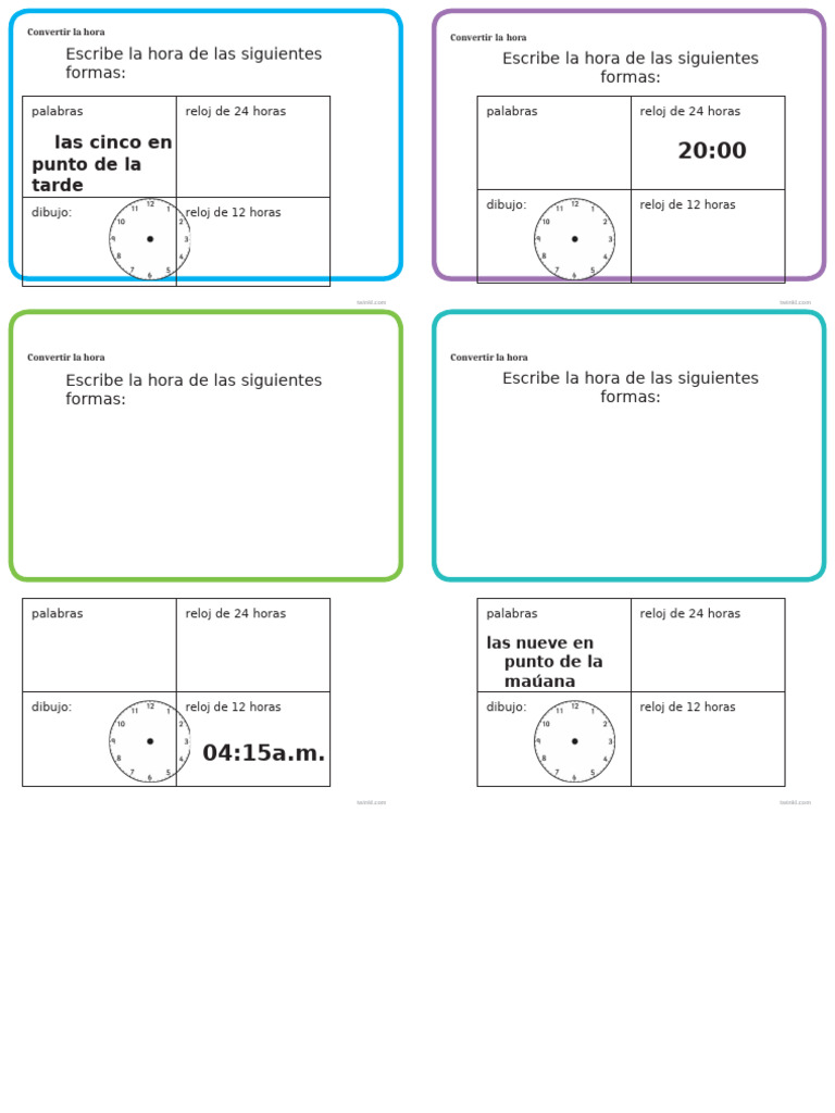Guía 3 La hora | PDF