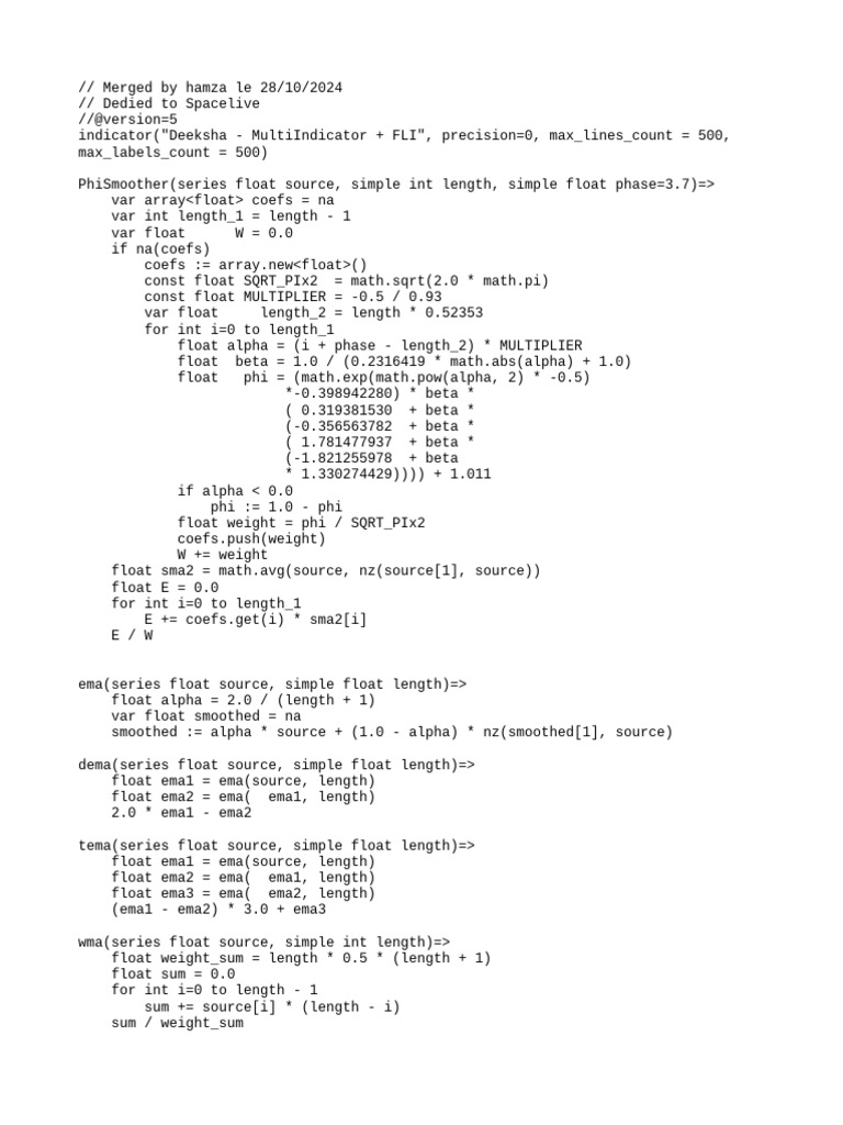 MultiIndicator Filter for Trading Analysis | PDF | Moving Average | Parameter (Computer Programming)