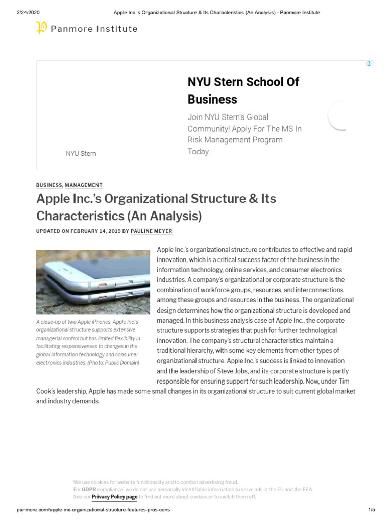 Apple Inc.'s Organizational Structure Analysis | PDF | Apple Inc ...