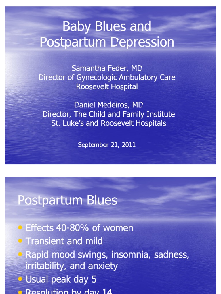 Baby Blues and Postpartum Depression
