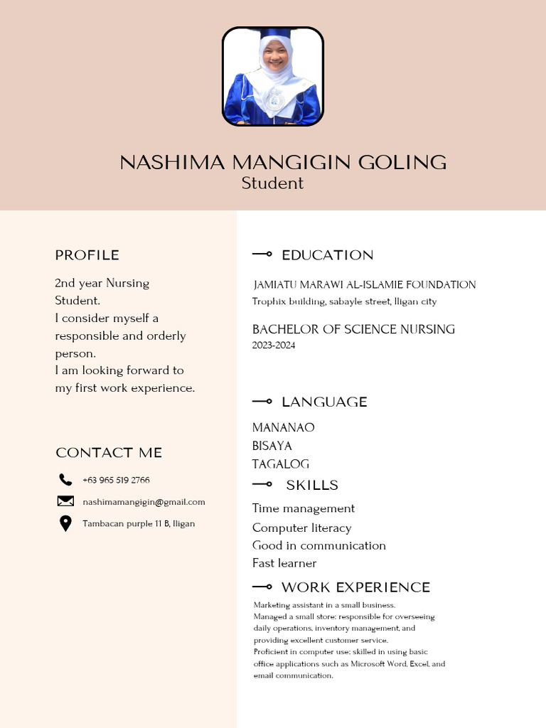 White and Beige Simple Student CV Resume - 20240819 - 231348 - 0000 | PDF