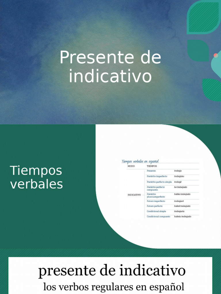 Guía del Presente de Indicativo | PDF