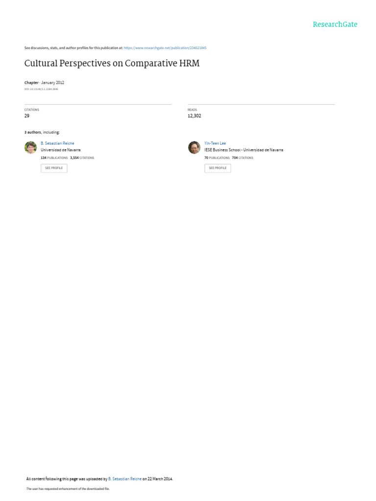 Cultural Perspectives On Comparative HRM | PDF | Institution ...
