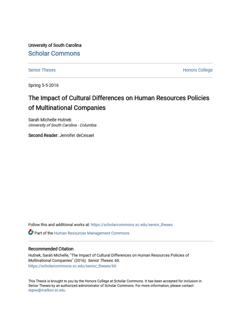 Cultural Impact on HR in MNCs | PDF | Corporate Social Responsibility | Organizational Culture