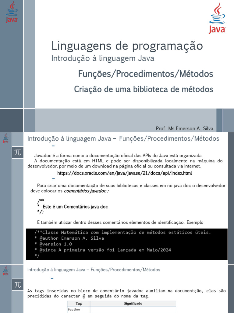 Aula - Introducao Ao Java - Criando Uma Biblioteca de Metodos Uteis ...