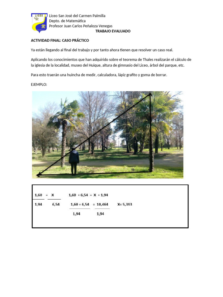 Caso Práctico: Teorema de Thales | PDF