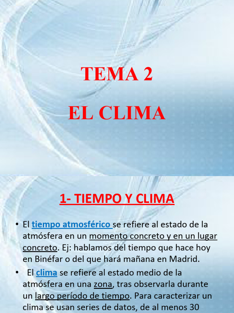 TEMA 2 (23-24) | PDF | Clima | Herida