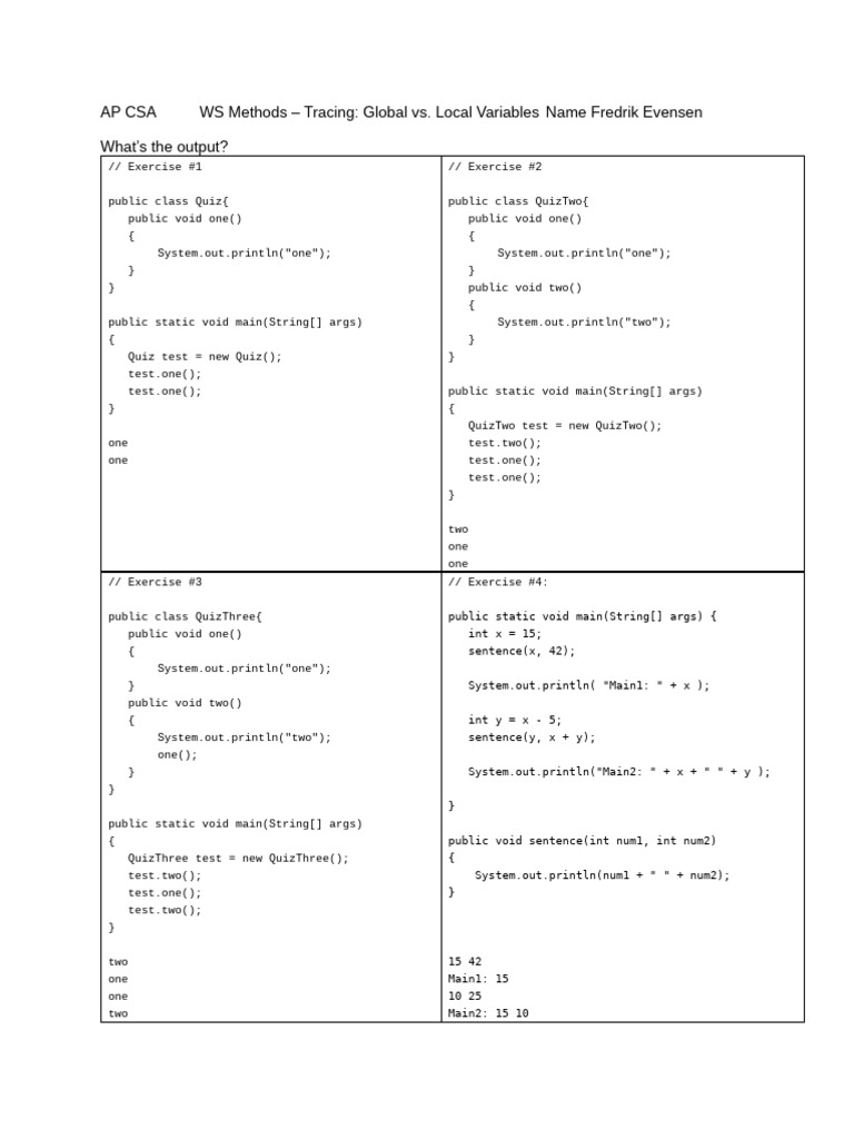 01b. WS Methods Tracing - Global - Local SOL | PDF | Computer Science | Object Oriented Programming