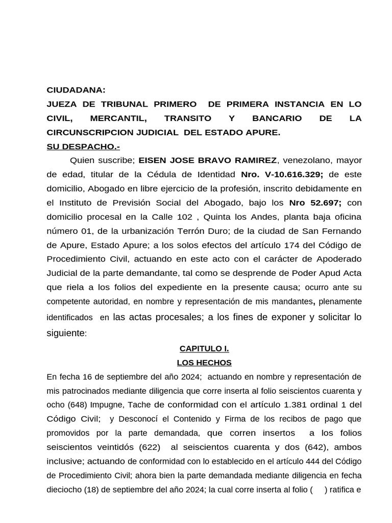 Desistimiento de Tacha. | PDF | Procedimiento Civil | Demanda judicial
