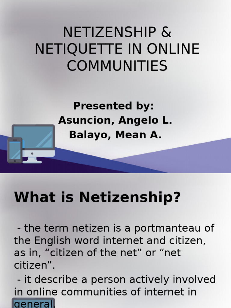 Netizenship Netiquette in Online Communities | PDF | Politics | Social ...