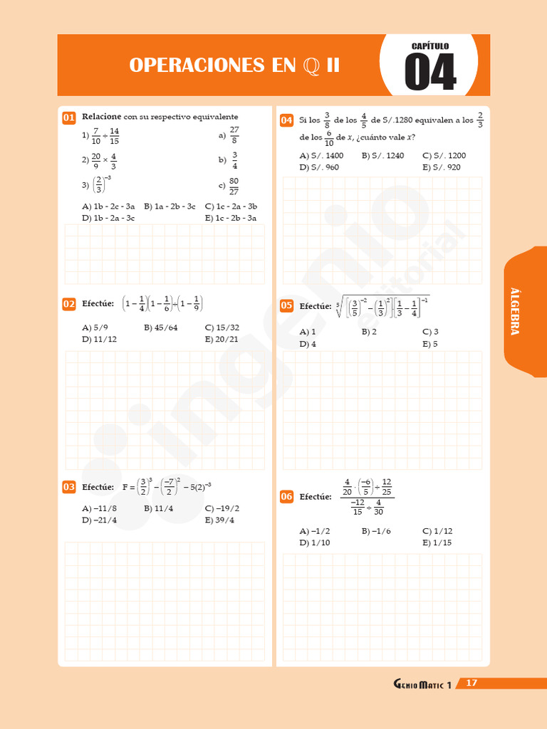 4 Operaciones en Q Ii - T - 1 | PDF
